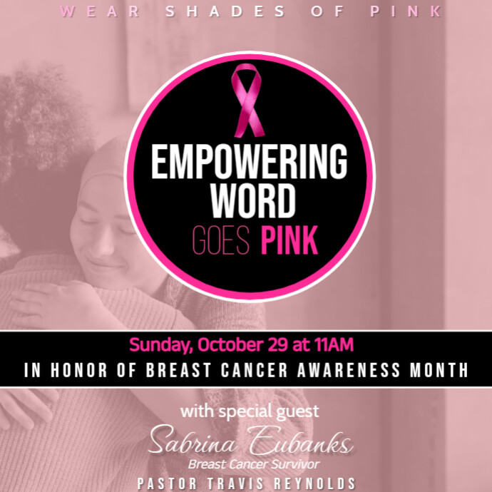 church breast cancer awareness service | PosterMyWall