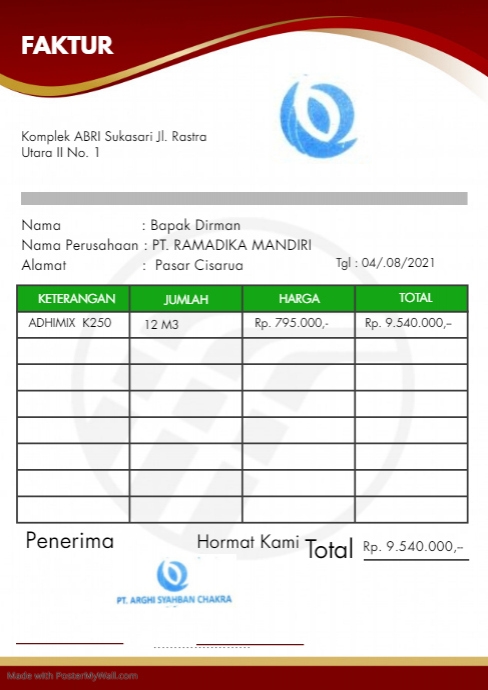 Copy of Salinan Brown Corporate Enterprise Invoice Quote A4 T | PosterMyWall