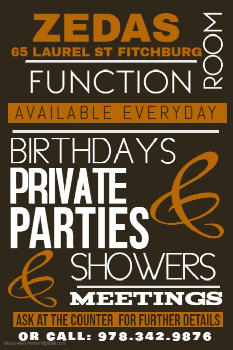 Copy of Function Room Hire Poster | PosterMyWall