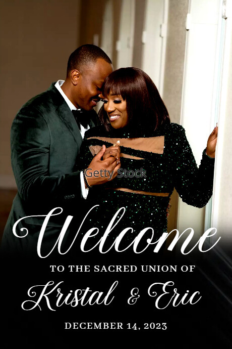 Krissy +Eric Welcome Sign Portrait V1 | PosterMyWall