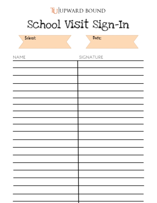 Copy of School Visit Sign-In | PosterMyWall