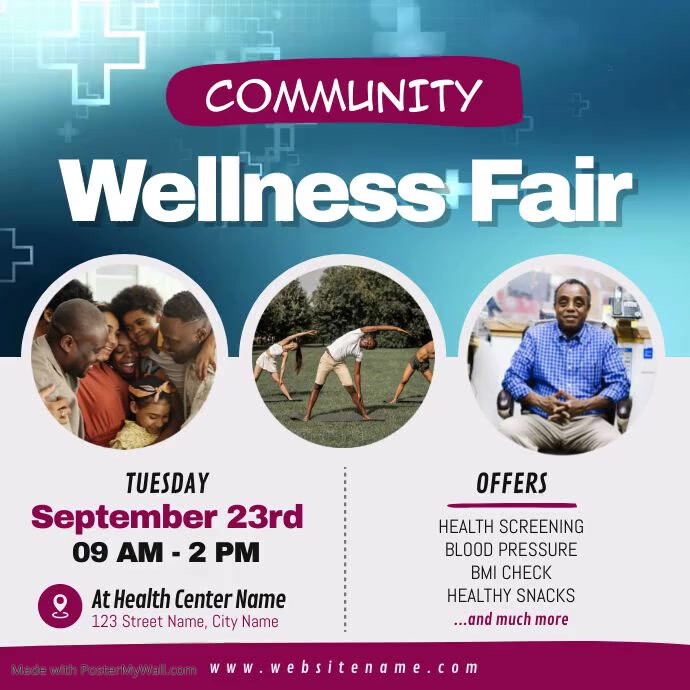 Community Health Fair Square Video | PosterMyWall
