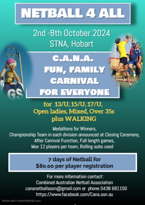 CANA Netball invite | PosterMyWall