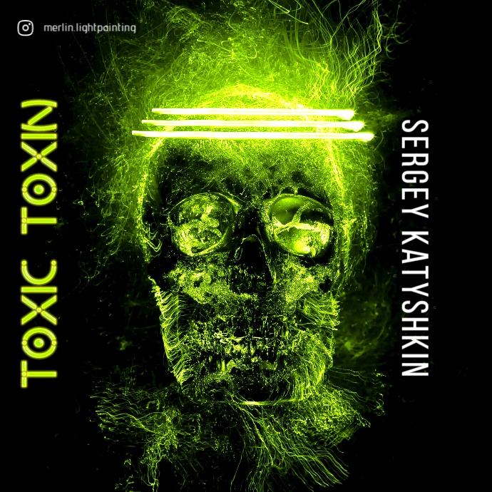 Toxic Toxin Green Skull Abstract CD Cover | PosterMyWall