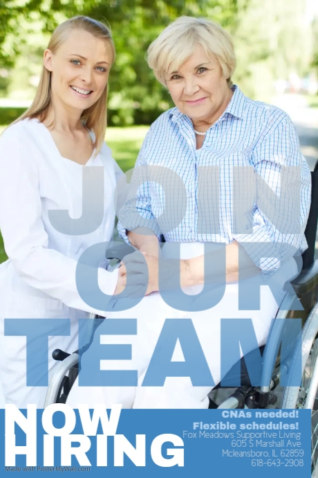 Copy of job hiring CNA caregiver Flyer Template | PosterMyWall