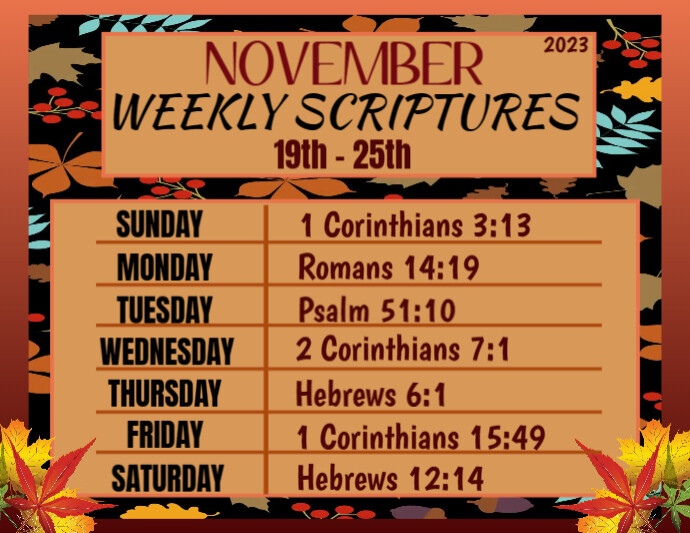Nov. 2023 Weekly Scripture | PosterMyWall