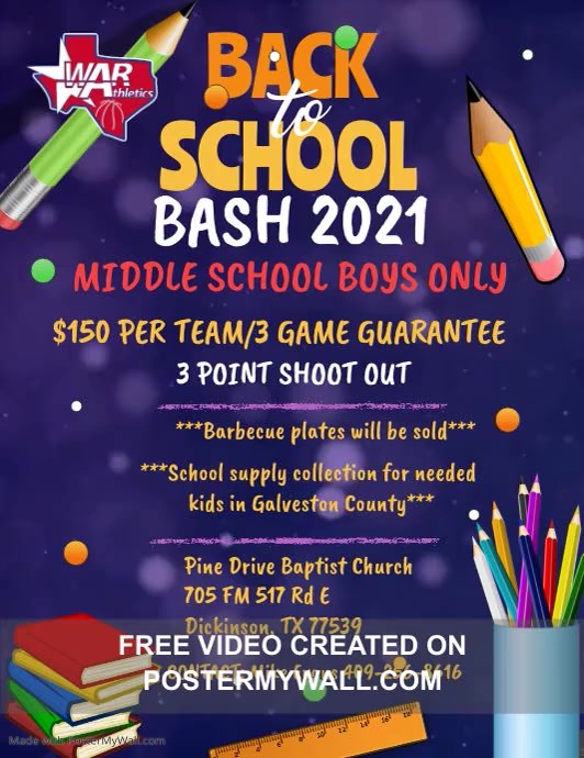 Copy of WAR Back to School Bash 2021 | PosterMyWall