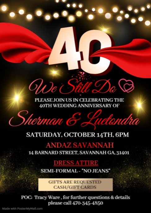 Wedding Anniversary Invitation Flyer | PosterMyWall