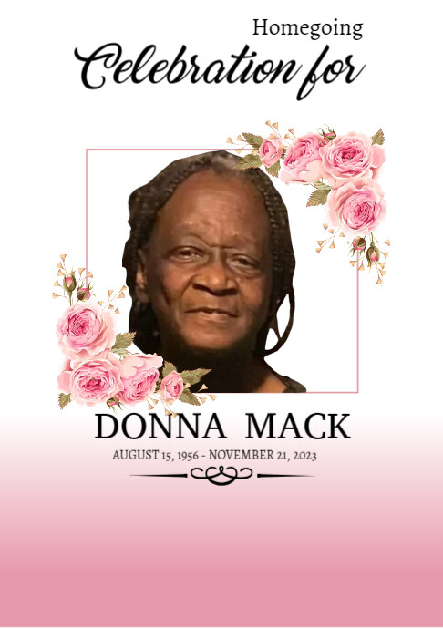 Pink Floral Funeral Program Template | PosterMyWall