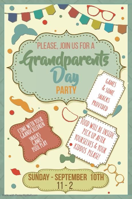 Grandparents Day Party Poster Template | PosterMyWall