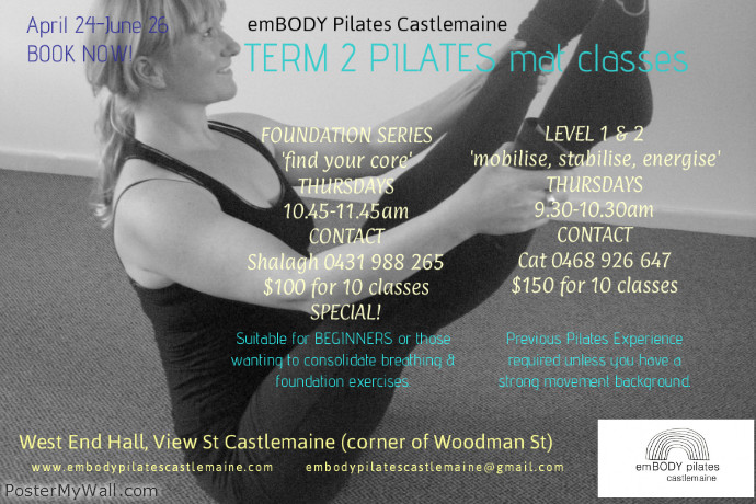 term 2 pilates mat classes | PosterMyWall