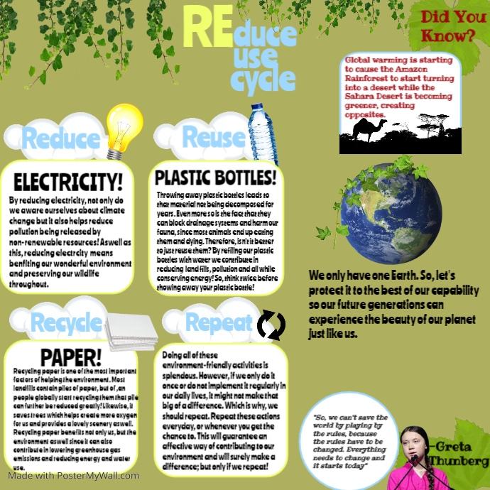 Reduce, Reuse, Recycle | PosterMyWall