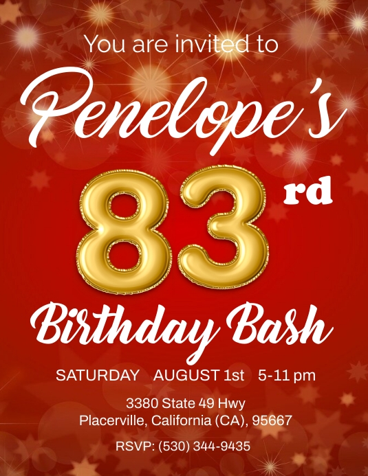 83rd bday Template | PosterMyWall