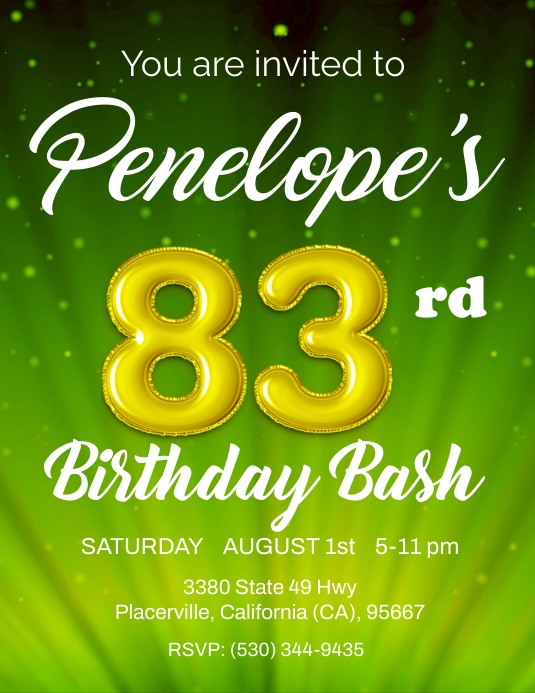 83rd birthday Template | PosterMyWall