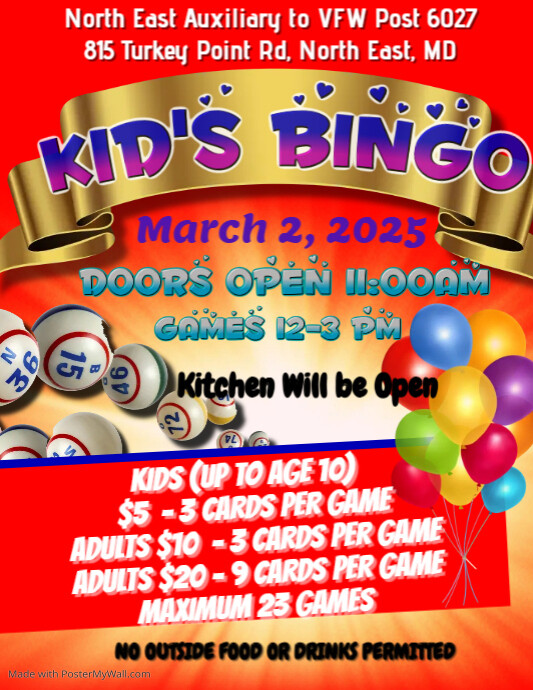 Kid's Bingo 2024Rev2 | PosterMyWall