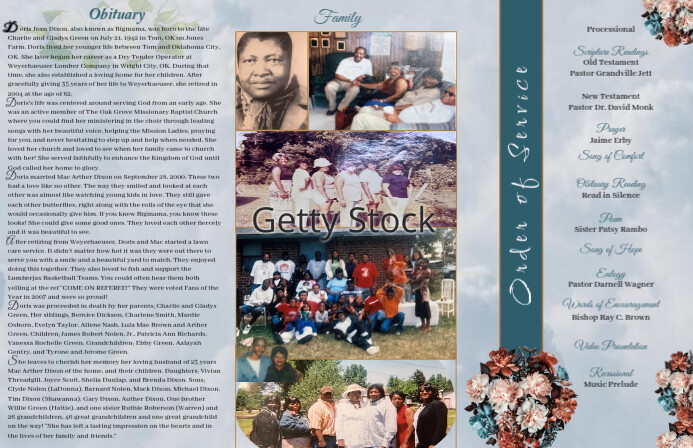 Doris Dixon Program Inside | PosterMyWall