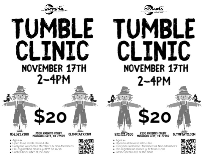 Tumble Clinic 3 | PosterMyWall