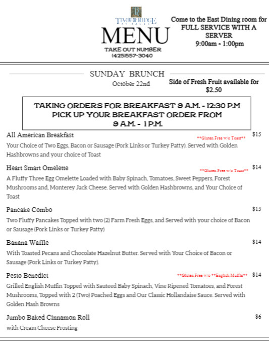 Copy of Sunday Brunch Menu Oct.22nd | PosterMyWall