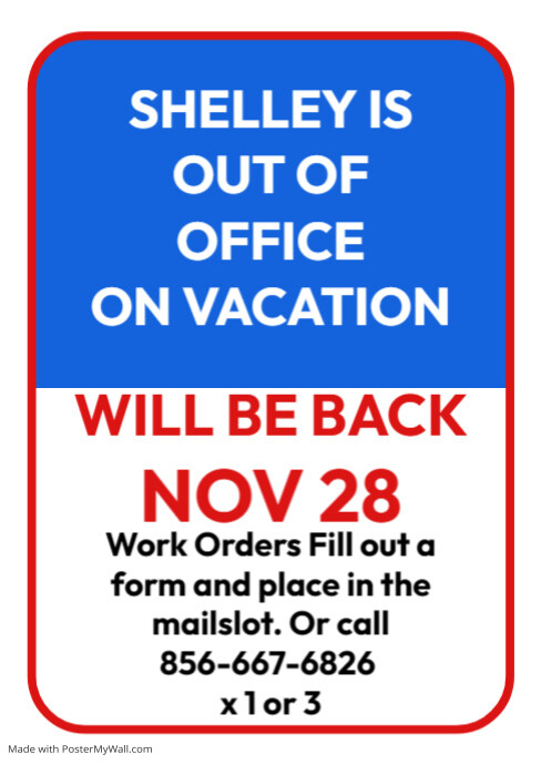 Out of office a4 printable sign | PosterMyWall