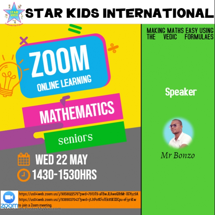 Copy of Zoom Online Classes Mathematic Poster | PosterMyWall