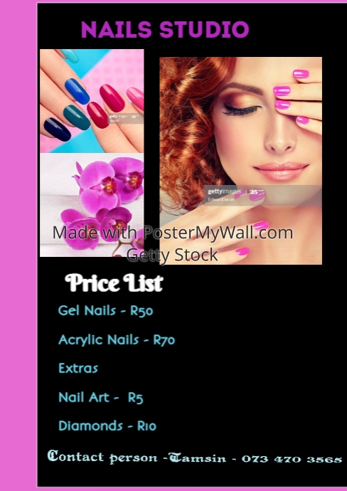 Copy of Nails Beauty Studio Flyer Poster Template Ad | PosterMyWall