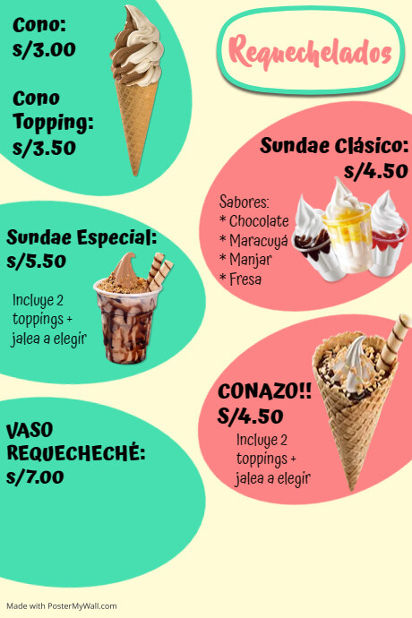 Ice cream menu | PosterMyWall