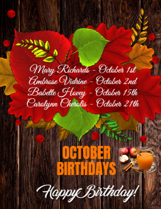 October Birthdays | PosterMyWall