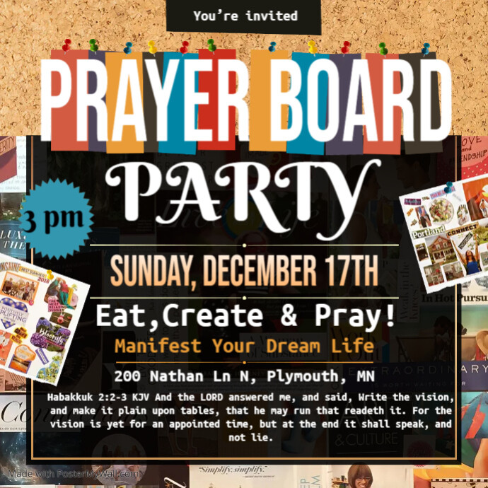 Vision board party travel invitation | PosterMyWall