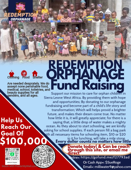 Blue and Red Kids Orphanage Fundraising Flyer (1) | PosterMyWall