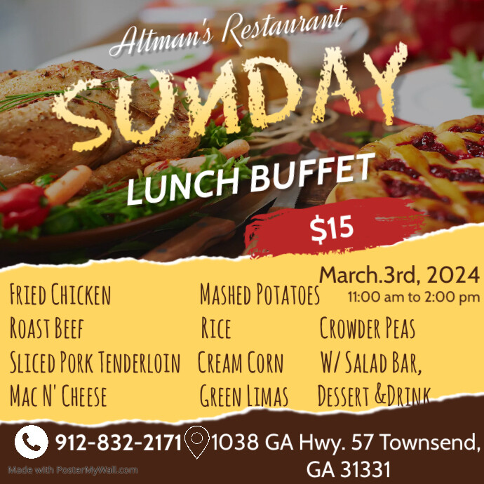 Sunday Lunch Buffet Instagram Template | PosterMyWall