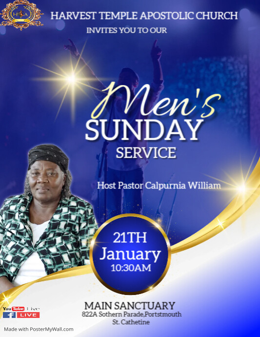 men's sunday service flyer | PosterMyWall