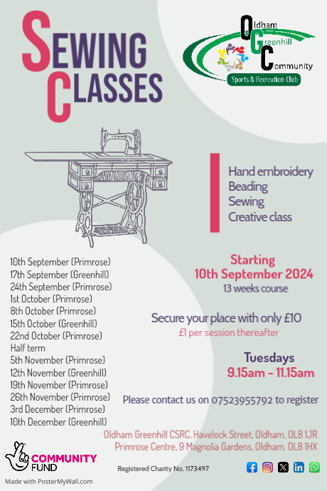 Sewing Class Flyer | PosterMyWall