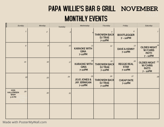 Copy of Printable February Event Calendar template | PosterMyWall