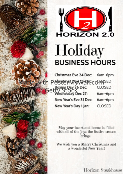 Christmas Opening Times Retail Shop Holidays | PosterMyWall