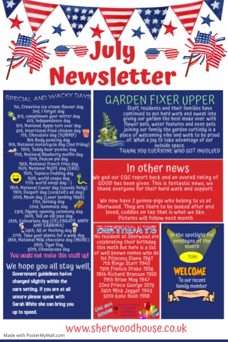 Copy of Copy of July Newsletter Patriotic Template | PosterMyWall