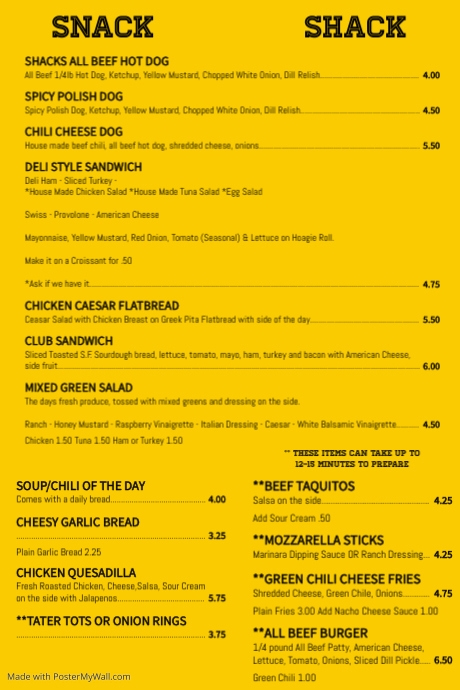 Menu Board 2 | PosterMyWall