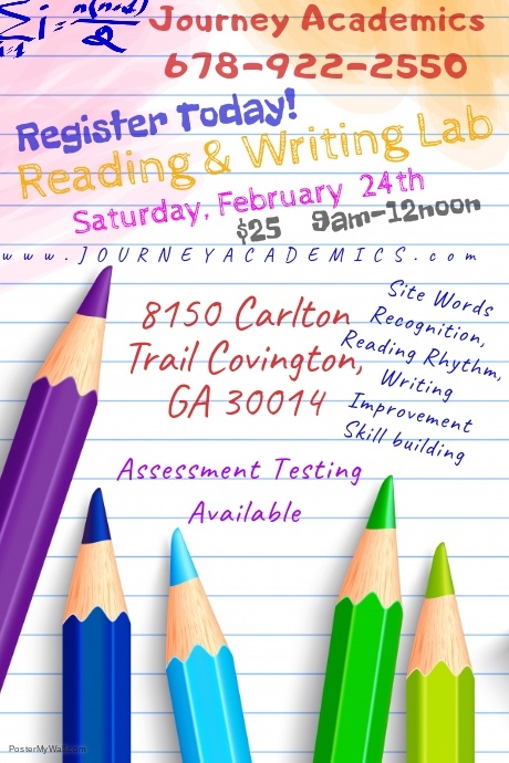 Journey Academics Reading & Writing Lab! | PosterMyWall