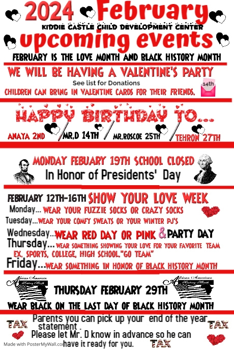 Copy of Copy of February Upcoming Events Calendar (2) | PosterMyWall