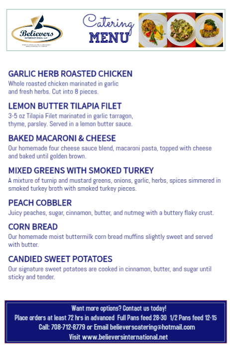 Belle Plaine Menu 1 | PosterMyWall