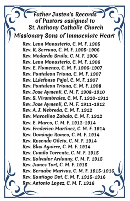 Father Justen's records 1905-1916 | PosterMyWall