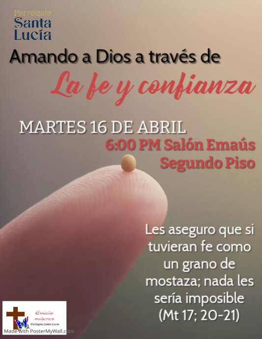 Charla fe y confianza | PosterMyWall