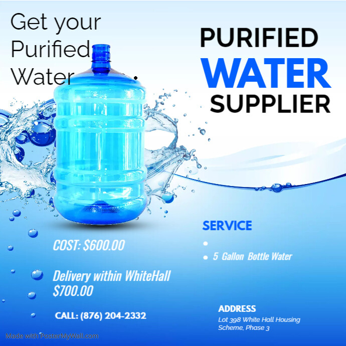 Water Supplier | PosterMyWall
