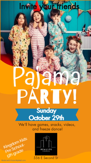 Pajama parties event social media template | PosterMyWall