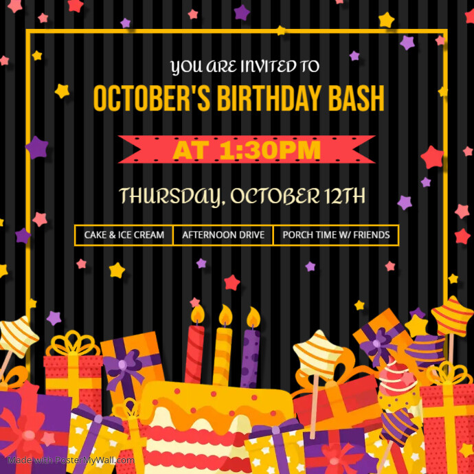 birthday,announcement | PosterMyWall