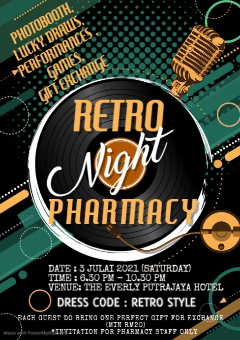 Copy of Copy of RETRO NIGHT PARTY POSTER | PosterMyWall