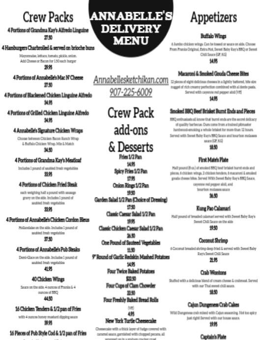page 1 Annabelle's Delivery Menu 9/14/21 (1) | PosterMyWall
