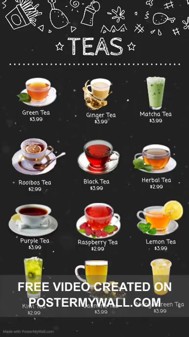 Chalkboard Breakfast Menu Digital Display Video | PosterMyWall