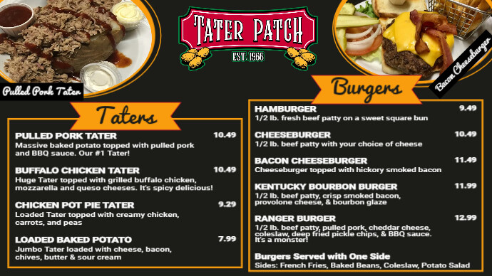 Black and Yellow Fast Food Digital Menu Display | PosterMyWall