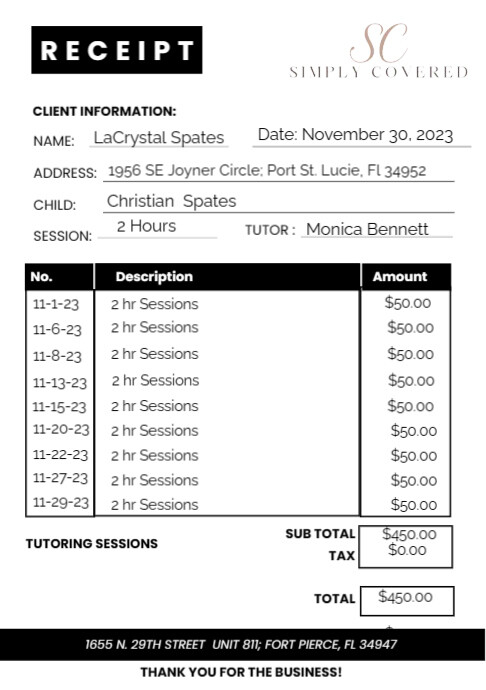 BUSINESS RECEIPT BOOK TEMPLATE (2) | PosterMyWall