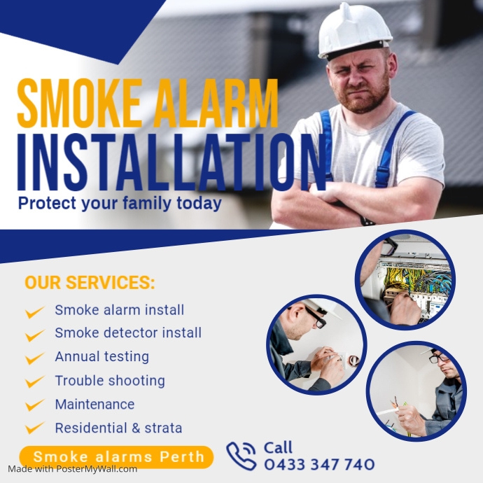 Smoke alarm installation perth | PosterMyWall